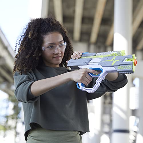 Nerf Hyper Rush-40 Pump-Action Blaster, 30 Hyper Rounds, Eyewear, Up to 110 FPS Velocity, Easy Reload, Holds Up to 40 Rounds