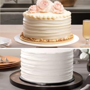 BOARDS+ 9 Pack Cake Drums in 3 Sizes (8, 10, 12 Inch) & in 3 Colors (White, Black, Gold) | 1/2" Thick Cake Board Rounds, Sturdy & Greaseproof | Free Prop Up Tools | Perfect for Heavy/Tiered Cakes