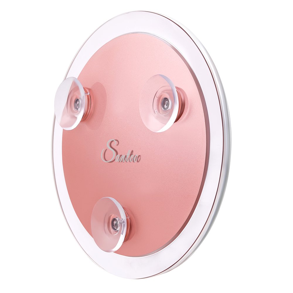 SANTOO 15X Magnifying Mirror - with 3 Mounting Suction Cups - Used for Precise Makeup - Eyebrows/Tweezing - Blackhead/Blemish Removal - Bathroom/Travel Makeup Mirror - 6 Inch Round (Rose Gold)