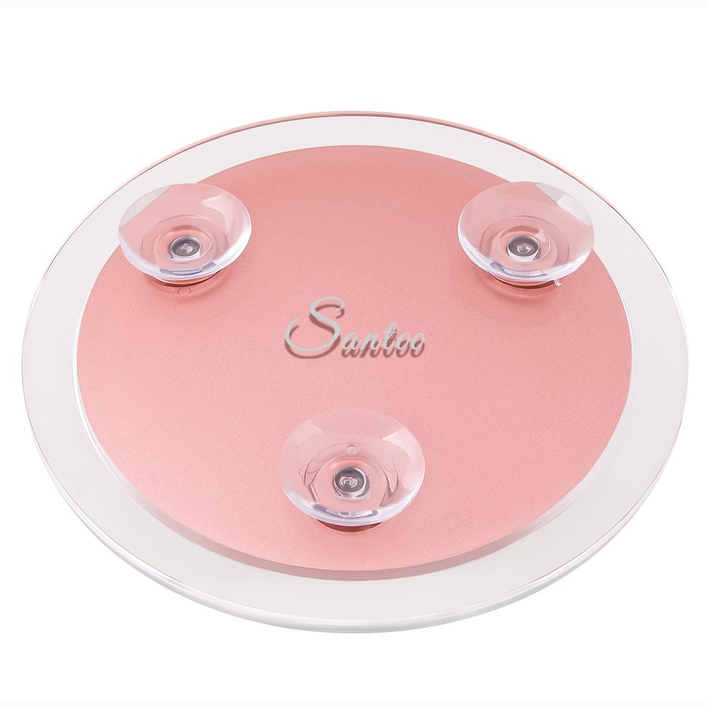 SANTOO 15X Magnifying Mirror - with 3 Mounting Suction Cups - Used for Precise Makeup - Eyebrows/Tweezing - Blackhead/Blemish Removal - Bathroom/Travel Makeup Mirror - 6 Inch Round (Rose Gold)