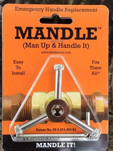 MANDLE (MAN UP AND HANDLE IT) Adjustable Water Shut Off Replacement Handle for Spigot, Outdoor Garden Faucet, Hose Bib, Round Wheel (for 3/8" or Smaller Exposed stem)