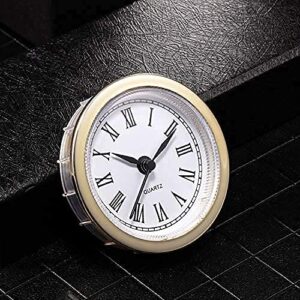 Hicarer 2.4 Inch (61 mm) Quartz Clock Fit-up/Insert with Roman Numeral, Quartz Movement (Gold Rim)