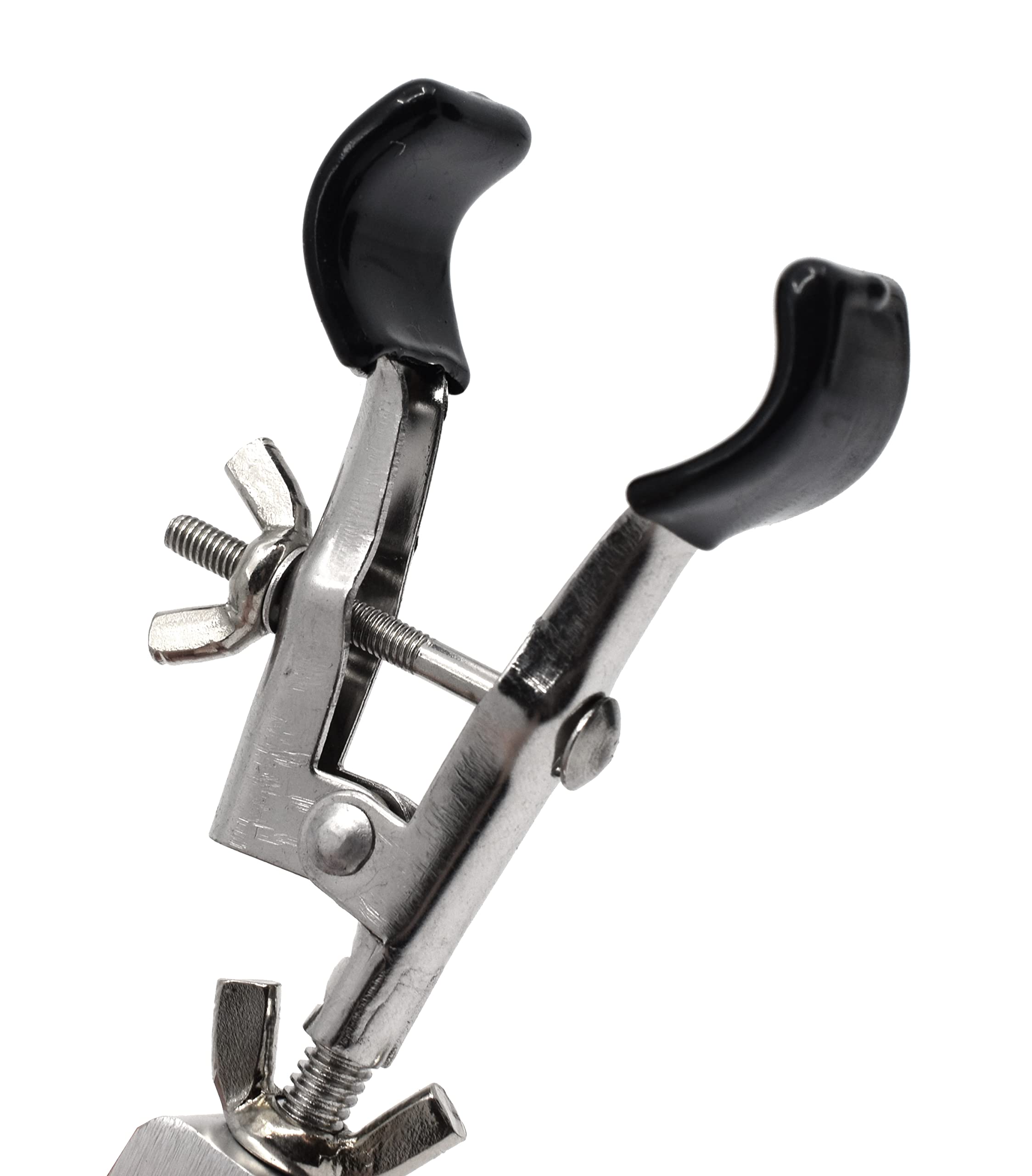 EISCO Burette Clamp with Bosshead/Test Tube Holder - PVC Coated Round Jaws, Opens up to 45mm