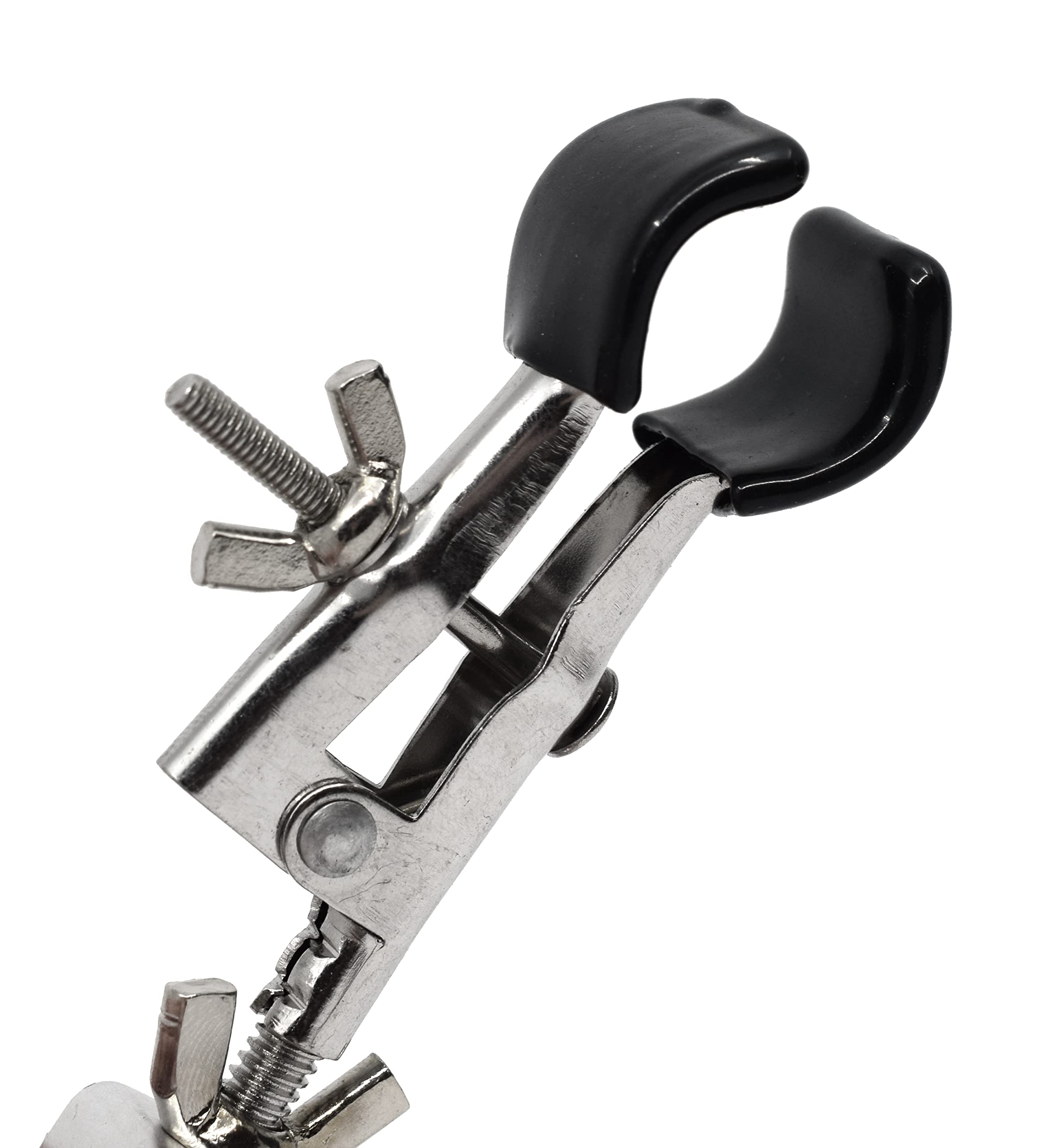 EISCO Burette Clamp with Bosshead/Test Tube Holder - PVC Coated Round Jaws, Opens up to 45mm