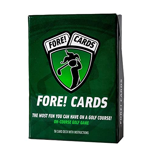 Fore! Cards On-Course Golf Game | Fun Interactive Golf Game | Spice Up Your Next Round | 50 Card Deck Makes Every Hole a Different Challenge | Perfect for Any Golfer