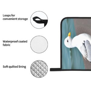 Cute Seagull Versatile Waterproof Heat-Resistant Gloves and Pot Holder Set Elevating Your Baking and BBQ Experience Oven Mitts and Pot Holders Sets