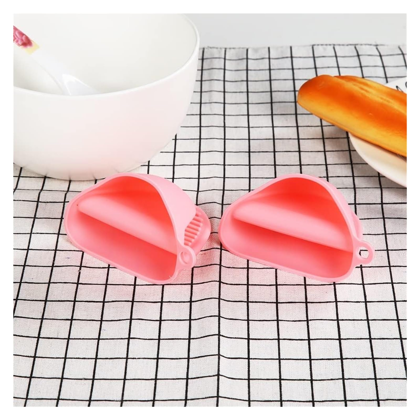 Oven Mitts Gadgets Rubber Oven Mitts 2pcs Thicken Grill Gloves BBQ Gloves Bowl Pot Clips Kitchen Gadgets for Baking Cooking (Color : A)