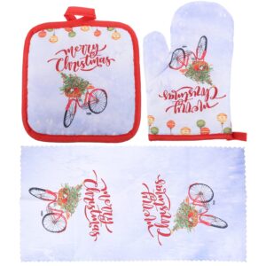 christmas oven mitts pot holders sets christmas kitchen potholder gloves for kitchens baking barbeque grilling microwave