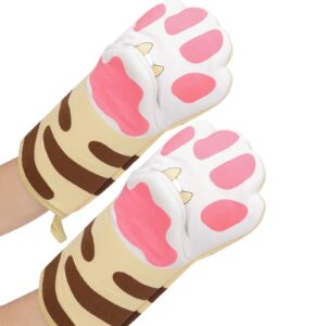 cat paw oven gloves with roomy thumb long sleeve cat kitchen accessories for christmas cooking baking