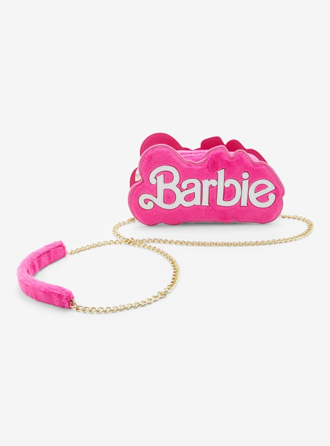 Barbie Logo Fuzzy Mini Crossbody Bag PINK