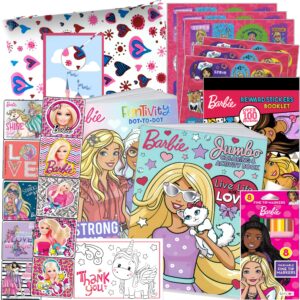 barbie sticker activity set - bundle includes barbie stickers, barbie coloring book, and more (white)