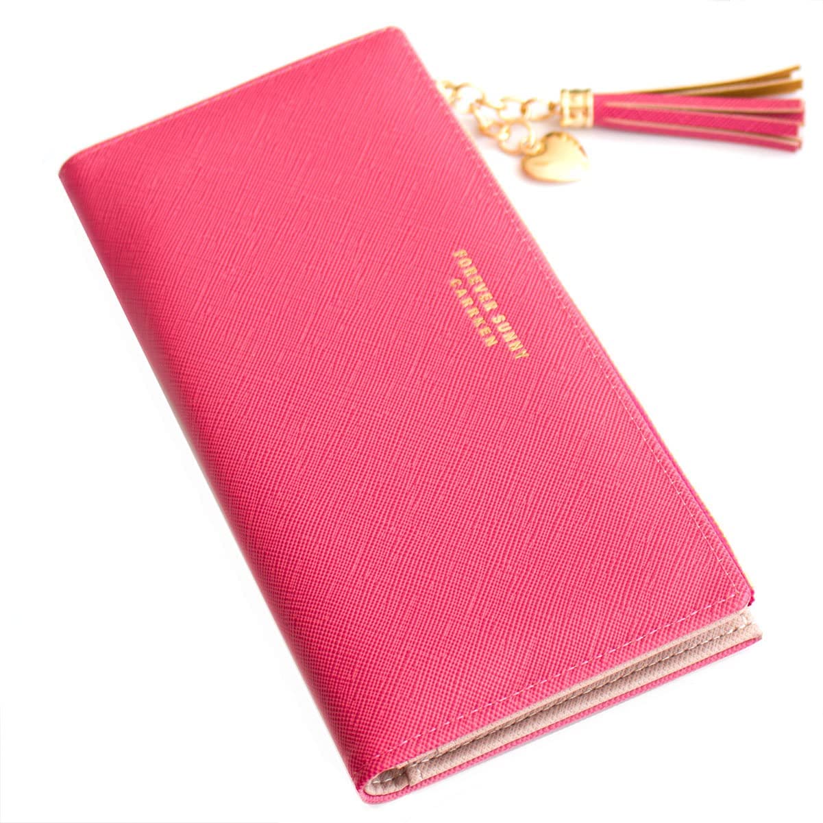 Womens Wallet Cute Elegant Long Slim Card Holder Case Minimalist Coin Purse Thin Tassels Zip Clutch Wallets for Girls Ladies