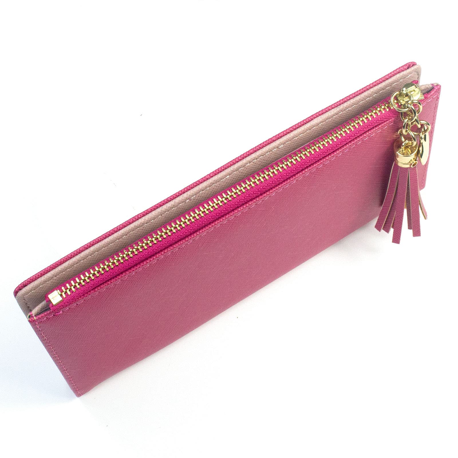 Womens Wallet Cute Elegant Long Slim Card Holder Case Minimalist Coin Purse Thin Tassels Zip Clutch Wallets for Girls Ladies