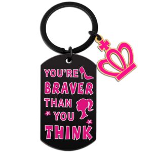 ichrati inspirational gifts for women, teen girls trendy keychain, bar-bie movie fans stuffs, keep calm girly key ring accessories for women, barb keychain gifts for best friends