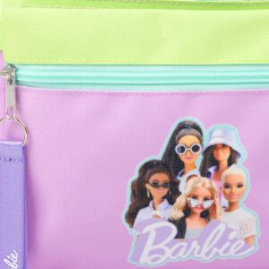 Barbie Girls 4 Piece Backpack Set | Kids Multicolor Rucksack Bundle with School Bag, Pencil Case, Lunch Bag & Water Bottle