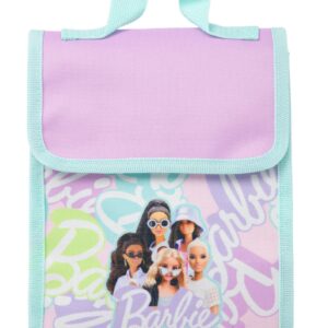 Barbie Girls 4 Piece Backpack Set | Kids Multicolor Rucksack Bundle with School Bag, Pencil Case, Lunch Bag & Water Bottle