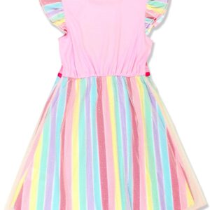 Barbie Girl's Rainbow Dress Up Fantasy Gown Nightgown Pajamas (6, Pink)