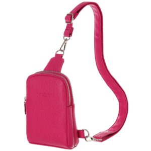 inicat small crossbody sling bags for women vegan leather cell phone purse fanny packs for women men(2-in-1-rose)