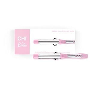 CHI x Barbie Dream Pink Curling Iron, Hair Curler Creates Shiny, Frizz-Free, & Healthy Hair, Includes Compact Mirror & Carrying Bag, 1.25"" Barrel