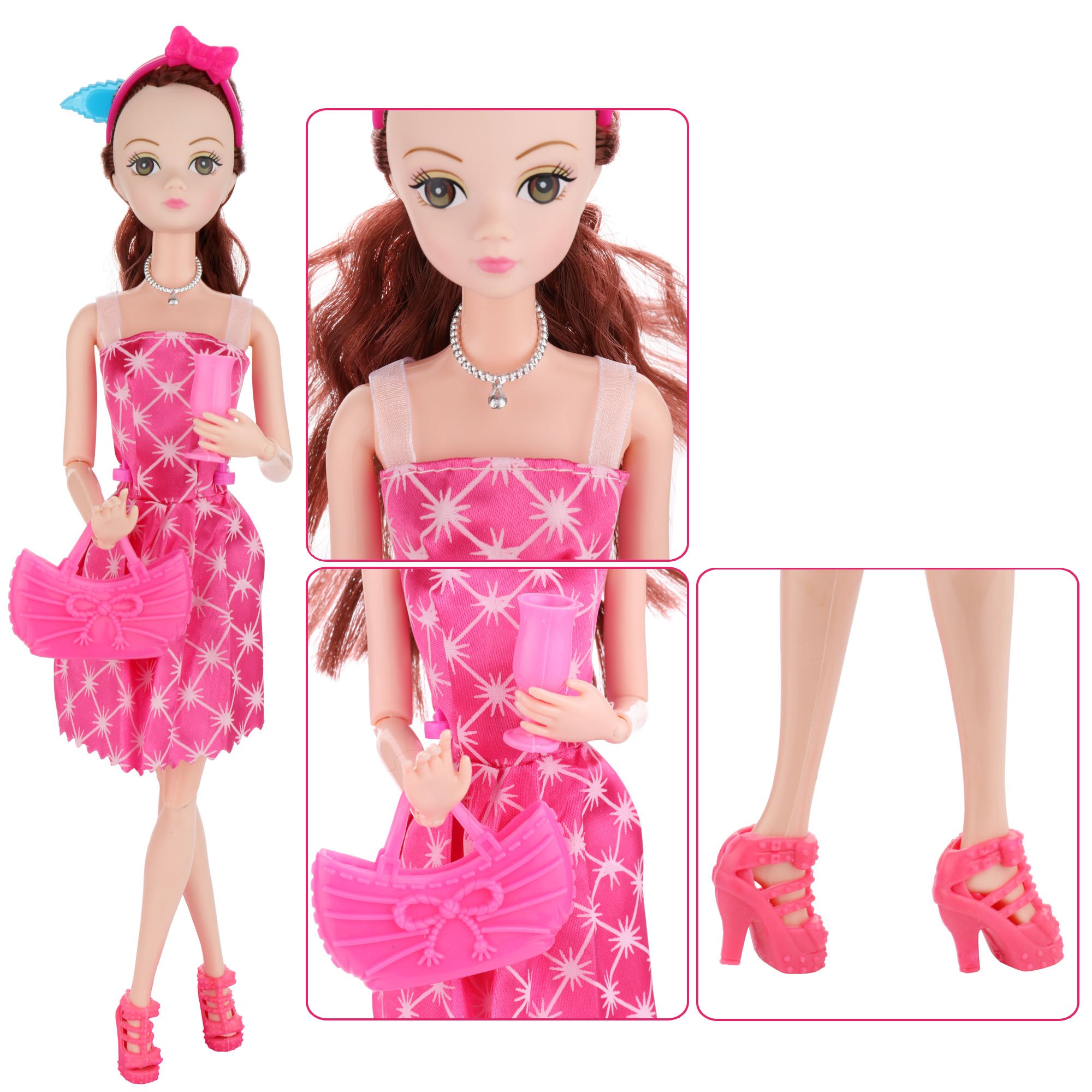 SOTOGO 85 Pieces Doll Clothes and Accessories for 11.5 Inch Girl Doll Include 10 Sets Handmade Doll Outfits Fashion Doll Dresses Party Doll Gowns, 75 Pieces Doll Accessories and Storage Bag