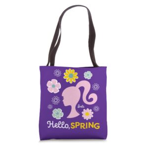 barbie - spring barbie flower grid tote bag