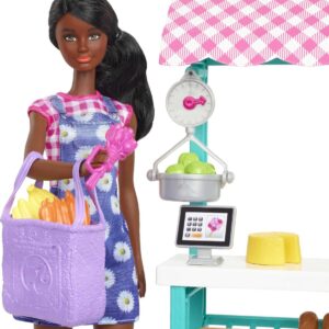 Barbie Careers Doll & Playset, Farmers Market Theme with Brunette Fashion Doll, Furniture & Accessories