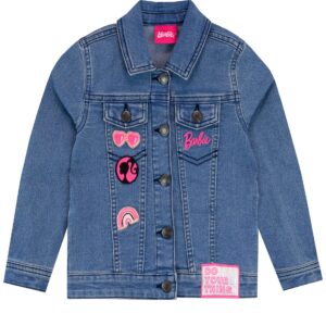 Barbie Girls Embroidered Jean Jacket Outerwear For Kids Blue 8