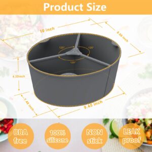 Silicone Slow Cooker Divider fit for Crockpot Leakproof Anti-Slip Reusable Insert Cooking Liner for 6QT Oval Slow Cookers Kitchen Accessories BPA Free Dishwasher Safe 3 Packs 3 in 1