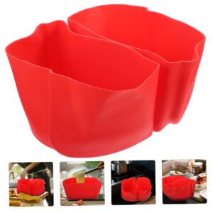 HOMSFOU 4 Sets Saucepan Silicone Lining Silicone Cookware Silicone Cooking Utensils Red Rice Cooker Multi-use Cooker Divider Slow Cooker Insert Kitchen Supplies Non-slip