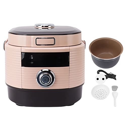 Rice Cooker, 3D Circulating Heating Anti Stick Coating 5L Large Capacity Over Voltage Protection Slow Cooker for Kitchen (EU Plug)