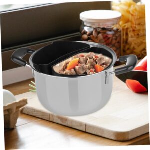 Luxshiny 1 set Partition silicone cookware heat-resist slow cooker liner Insert rice cooker black rice cooker insert Partition plate odorless daily use rice cooker black