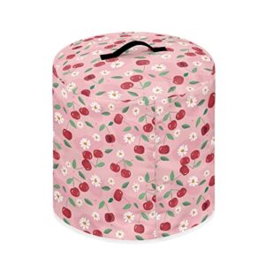 SEANATIVE Red Cherry Print Pressure Cooker Cover Dust Cover for Kitchen Appliance Round Slow Cooker Protector Rice Cooker Organizer Bag with 2 Pocket and Handle