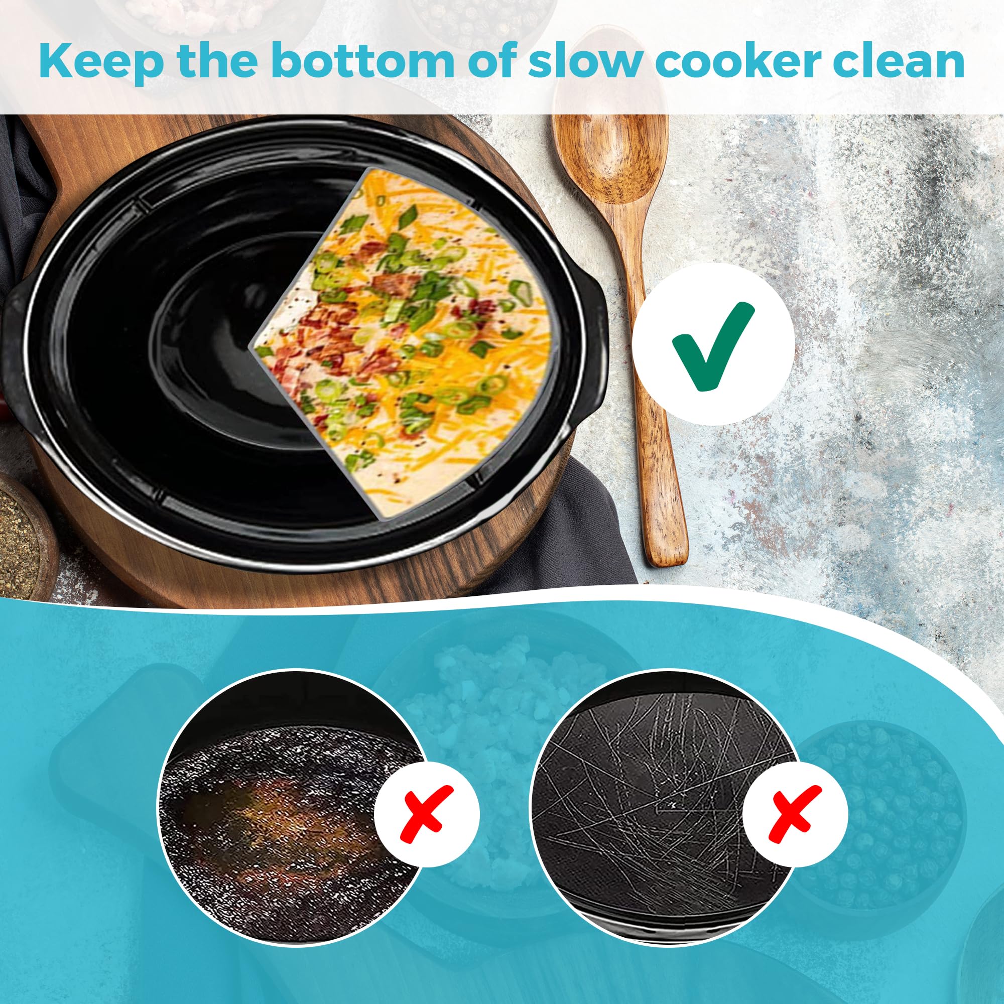 Gray Silicone Slow Cooker Liner Divider (8QT)