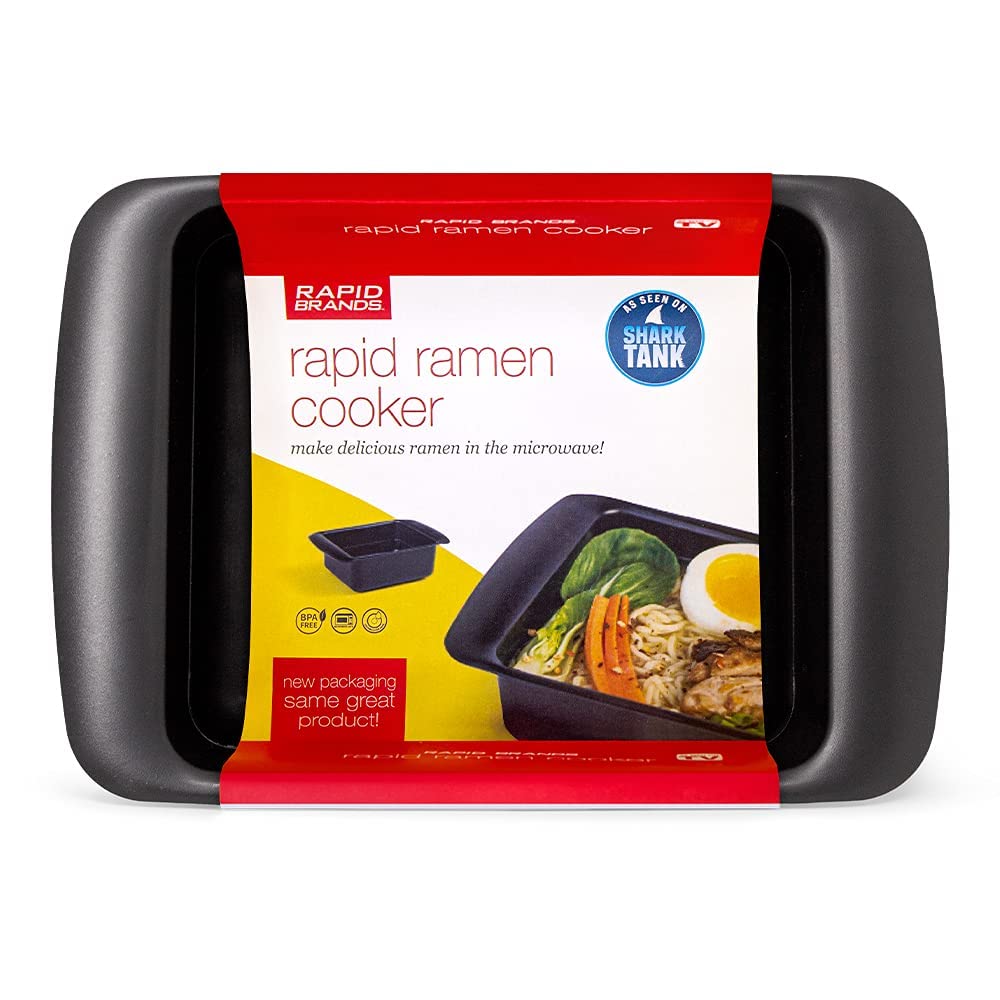 Rapid Ramen Cooker | Microwavable Cookware for Instant Ramen | BPA Free and Dishwasher Safe | Perfect for Dorm, Small Kitchen or Office | Black