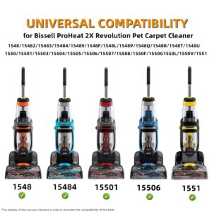 JEDELEOS Replacement Belt Set for Bissell ProHeat 2X Revolution Pet Carpet Cleaner Models 1548, 1551, 1551W, 1550 Series, Replace Parts 1606419, 1606418 & 1606428