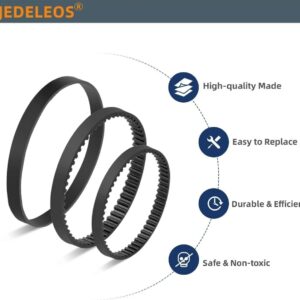 JEDELEOS Replacement Belt Set for Bissell ProHeat 2X Revolution Pet Carpet Cleaner Models 1548, 1551, 1551W, 1550 Series, Replace Parts 1606419, 1606418 & 1606428