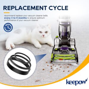 KEEPOW Replacement Belt Set Compatible with Bissell ProHeat 2X Revolution Pet Pro Carpet Cleaner 1986, 1964, 2007, 2007P Series, Part# 1606428 & 1611129 & 1611130