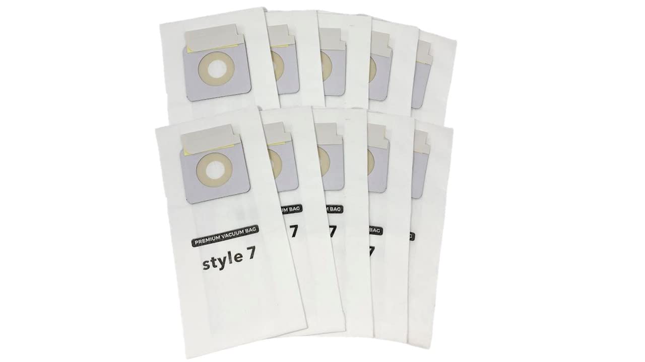 10 Pack Replacement Bags To Fit Bissell Style 7 Bags Compatible with Bissell Upright Vacuum Cleaners. Part #32120. Bissell 7 Vacuum Bags