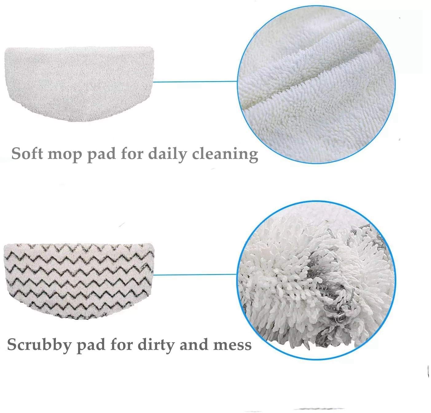 Washable Microfiber Mop Pads Replacement for Bissell Powerfresh 1940 Series Steam Mop (2 Packs)