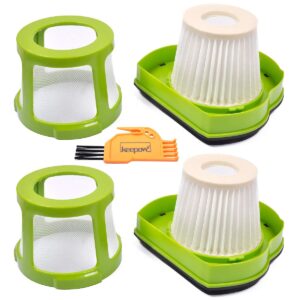 keepow pet hair eraser vacuum filter replacement fit for bissell 1782 pet hair eraser cordless hand and car vacuum, replace part# 1608653/1608654, 2 pack