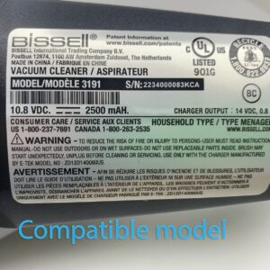 Replacement Charger for Bissell 3061 3190 3190A 31902 PowerSwift Ion Pet 3191 3191C 10.8V Lithium-ion Battery Cordless Vacuum14V 0.8A 2-in-1 Cordless Stick Vacuum E-Tek ZD12D140080US