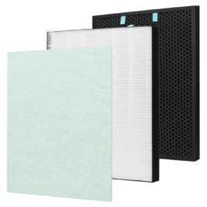 replacement post filter and carbon pre filter compatible for bissell air400, 1 pre filter + 1 carbon post filter, compared to part # 2521 and 2520