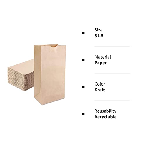 Mr Miracle Paper Bags Pack of 100 (Brown, 8Lb)