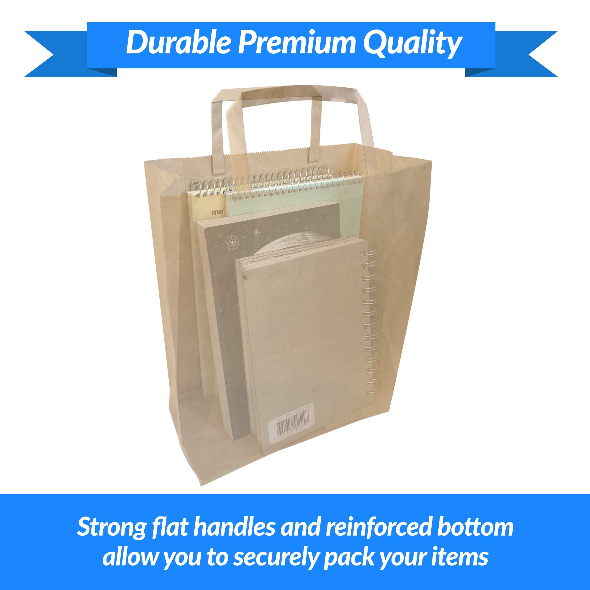 Reli. 110 Pack | 10"x5"x13" | Brown Paper Bags w/Handles | Ideal for Gift Bags, Shopping Bags, Retail/Merchandise Bags | Grocery Bags, To Go/Take Out Bags with Flat Handles