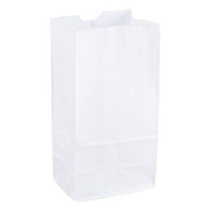 perfect stix 4lb kraft white paper bags -5" w x 9 3/4" h w/ 3 1/8" gusset. pack of 100ct (kraft white bag 4-100)