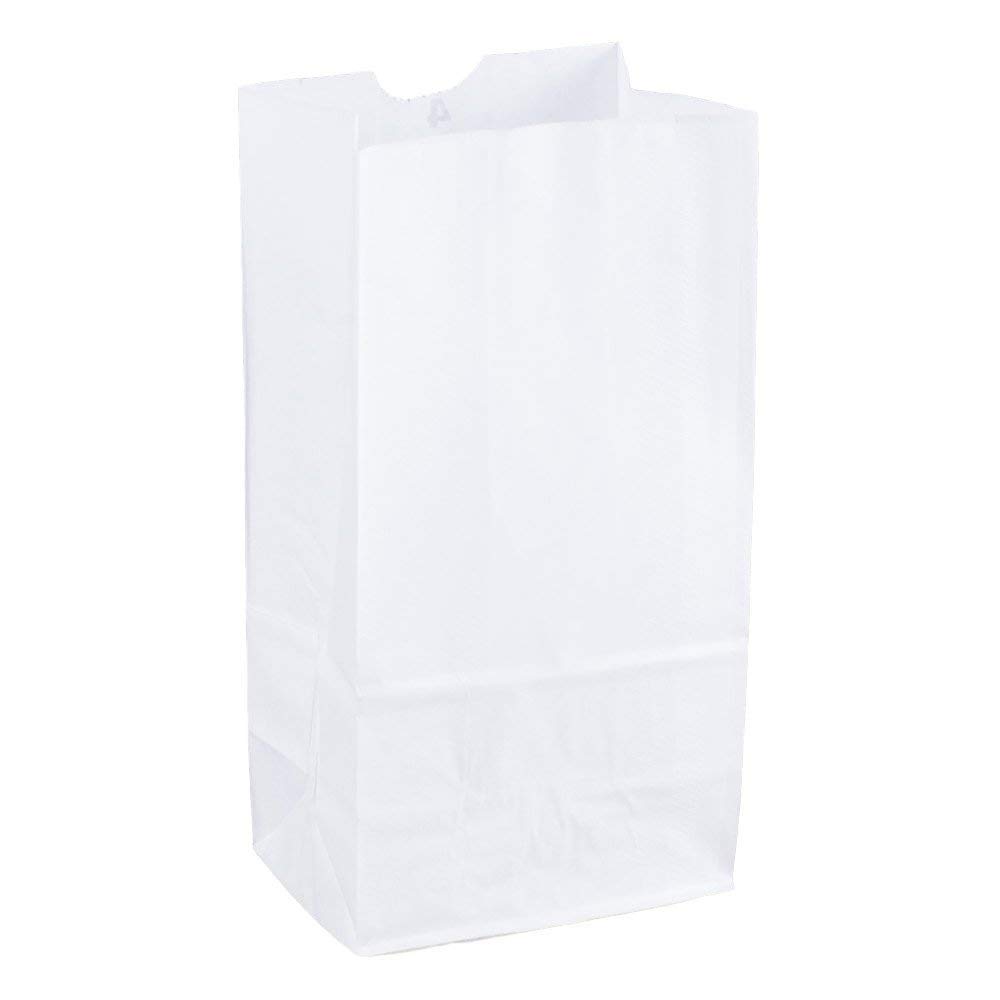 Perfect Stix 4lb Kraft White Paper Bags -5" W x 9 3/4" H w/ 3 1/8" Gusset. Pack of 100ct (Kraft White Bag 4-100)