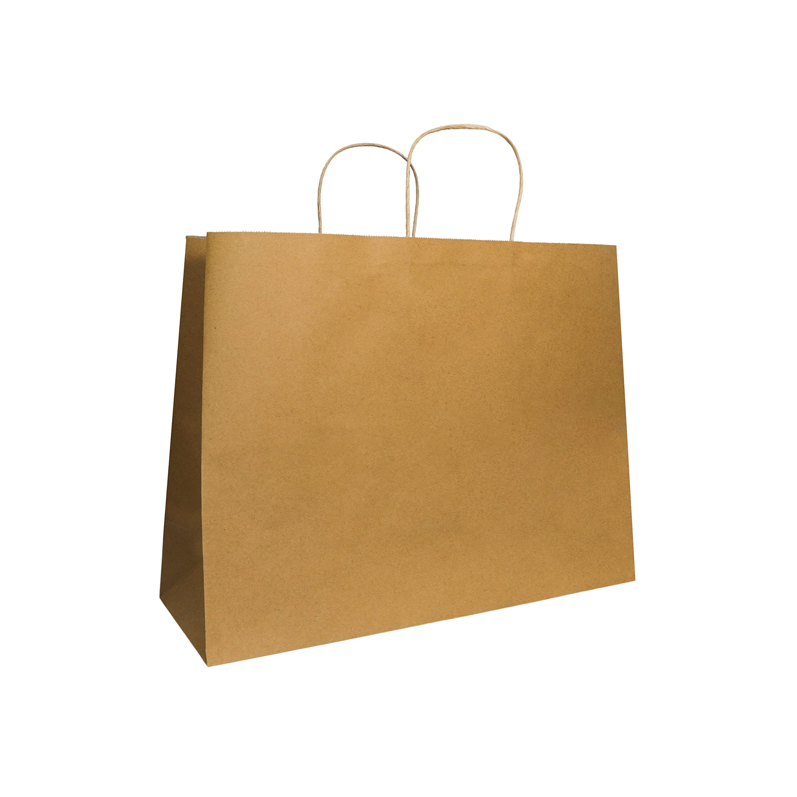 PTP BAGS Natural 16" x 6" x 12.5" Tote Bags [Pack of 250] Recyclable Kraft Paper Gift Bags