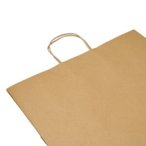 PTP BAGS Natural 16" x 6" x 12.5" Tote Bags [Pack of 250] Recyclable Kraft Paper Gift Bags