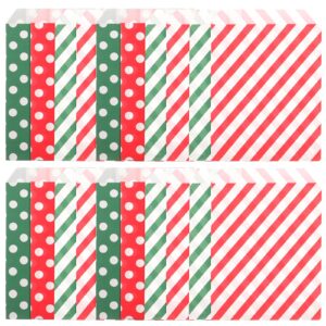 luozzy 24pcs christmas candy bags kraft paper xmas gift wrapping papers with stickers christmas cookie bags xmas party supplies