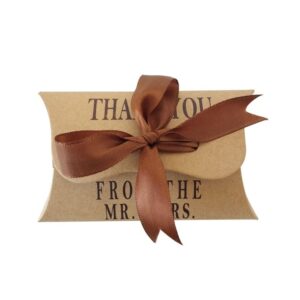 modada gift bags kraft paper candy pillow box vintage creative gift packaging boxes for wedding party birthday event favor (color : kraft paper, size : 150 pcs_11x6.5x2cm)